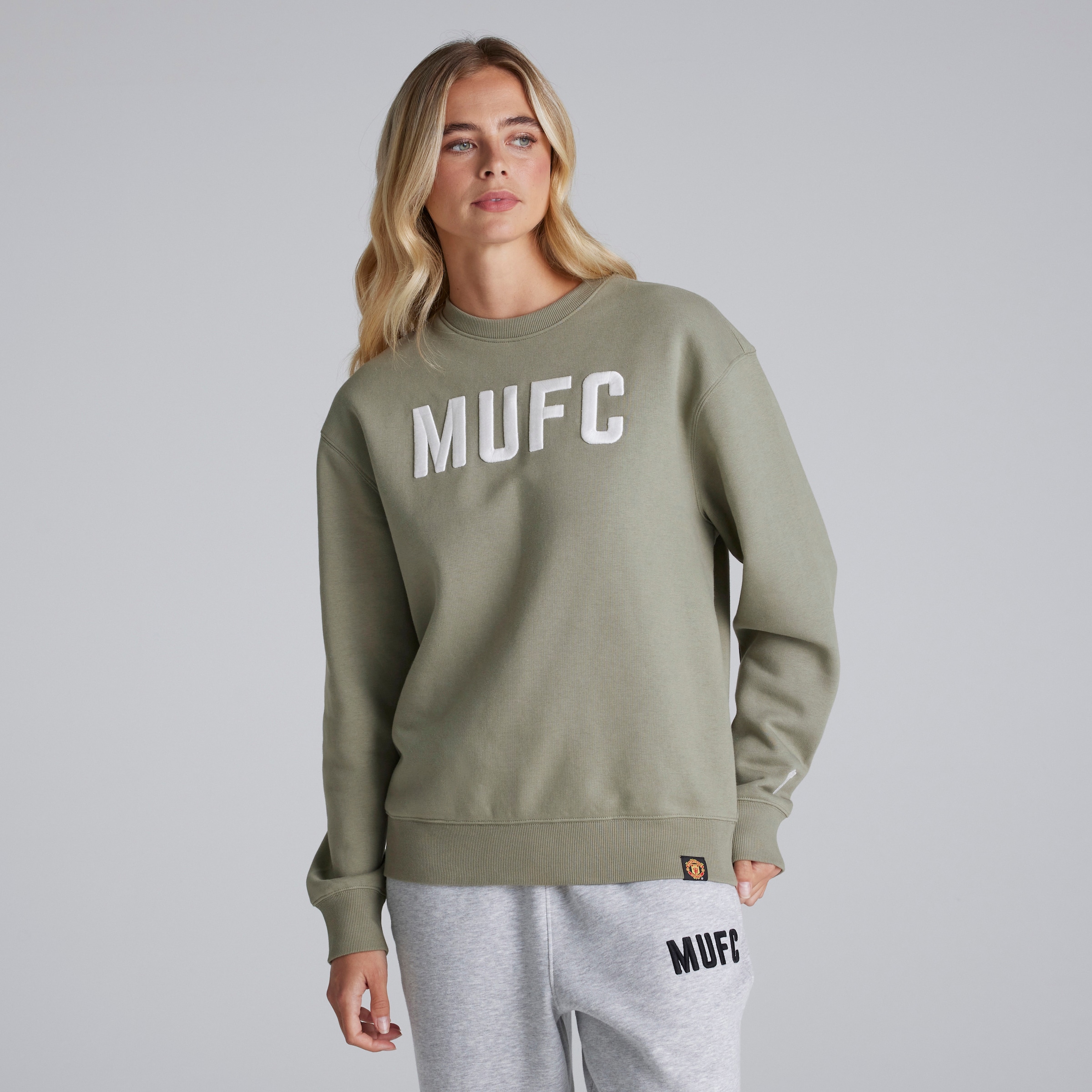 Buy Manchester United Womens MUFC Sweatshirt Green | Manchester United ...