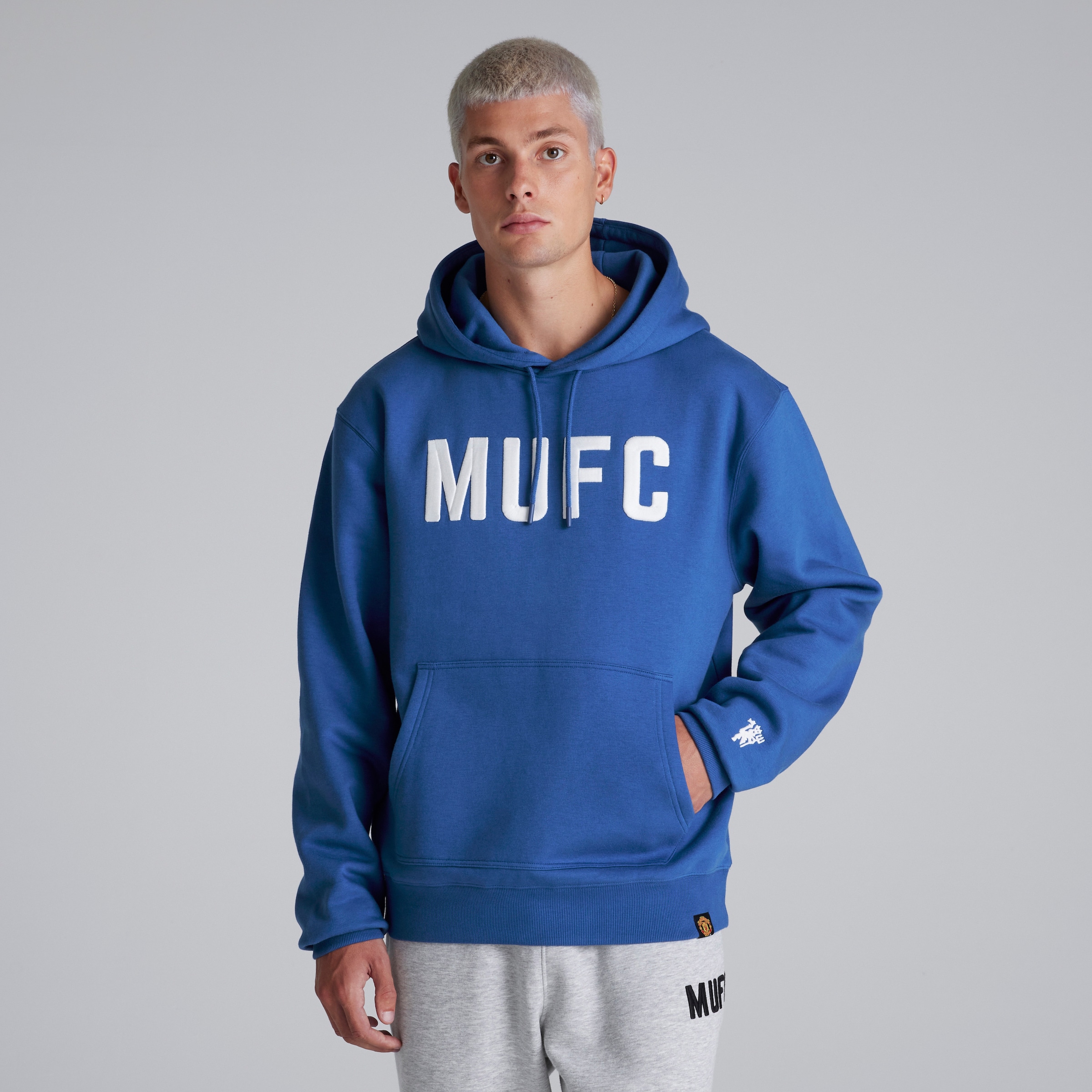 Buy Manchester United Mens MUFC Overhead Hoodie Blue | Manchester ...