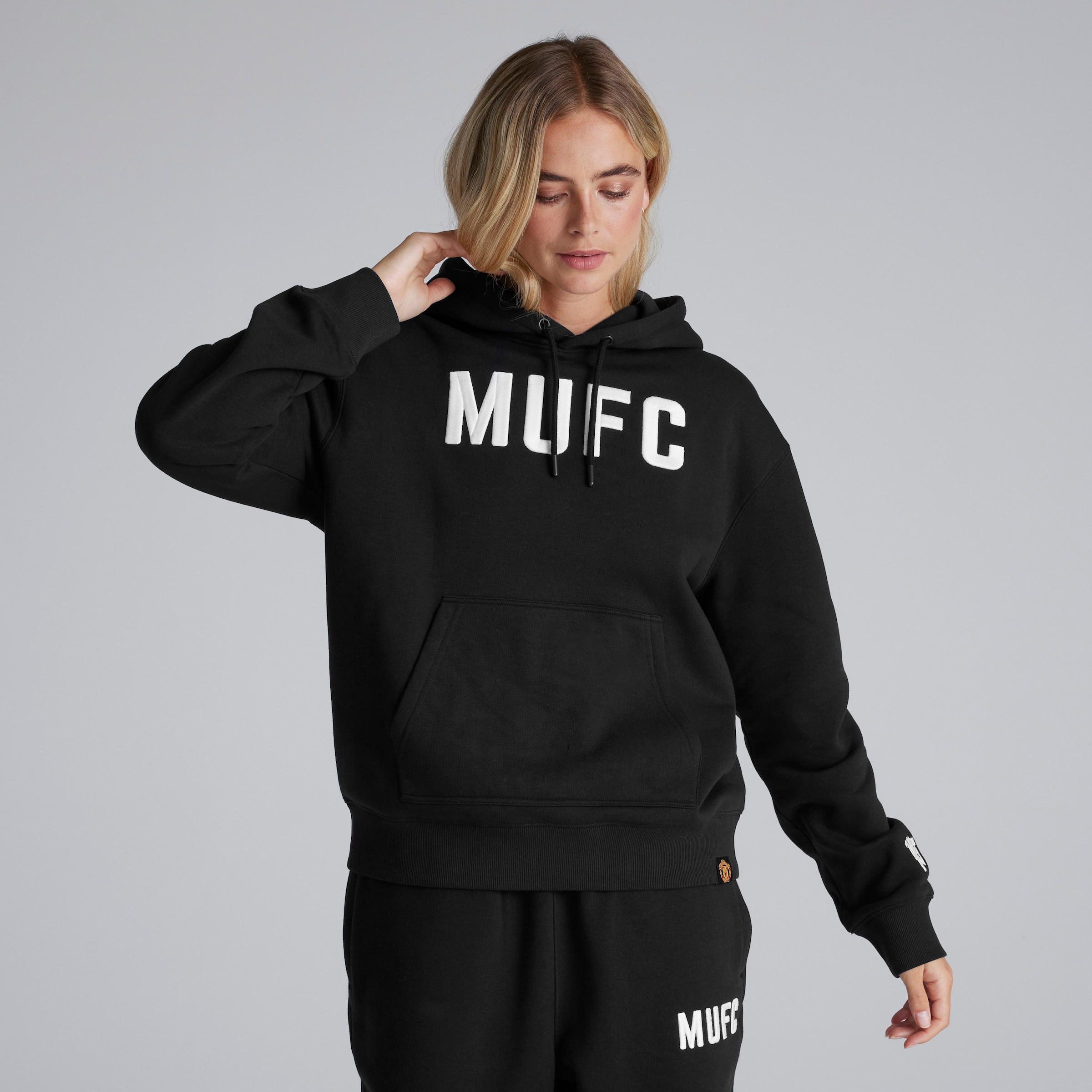 Buy Manchester United Womens MUFC Overhead Hoodie Black | Manchester ...