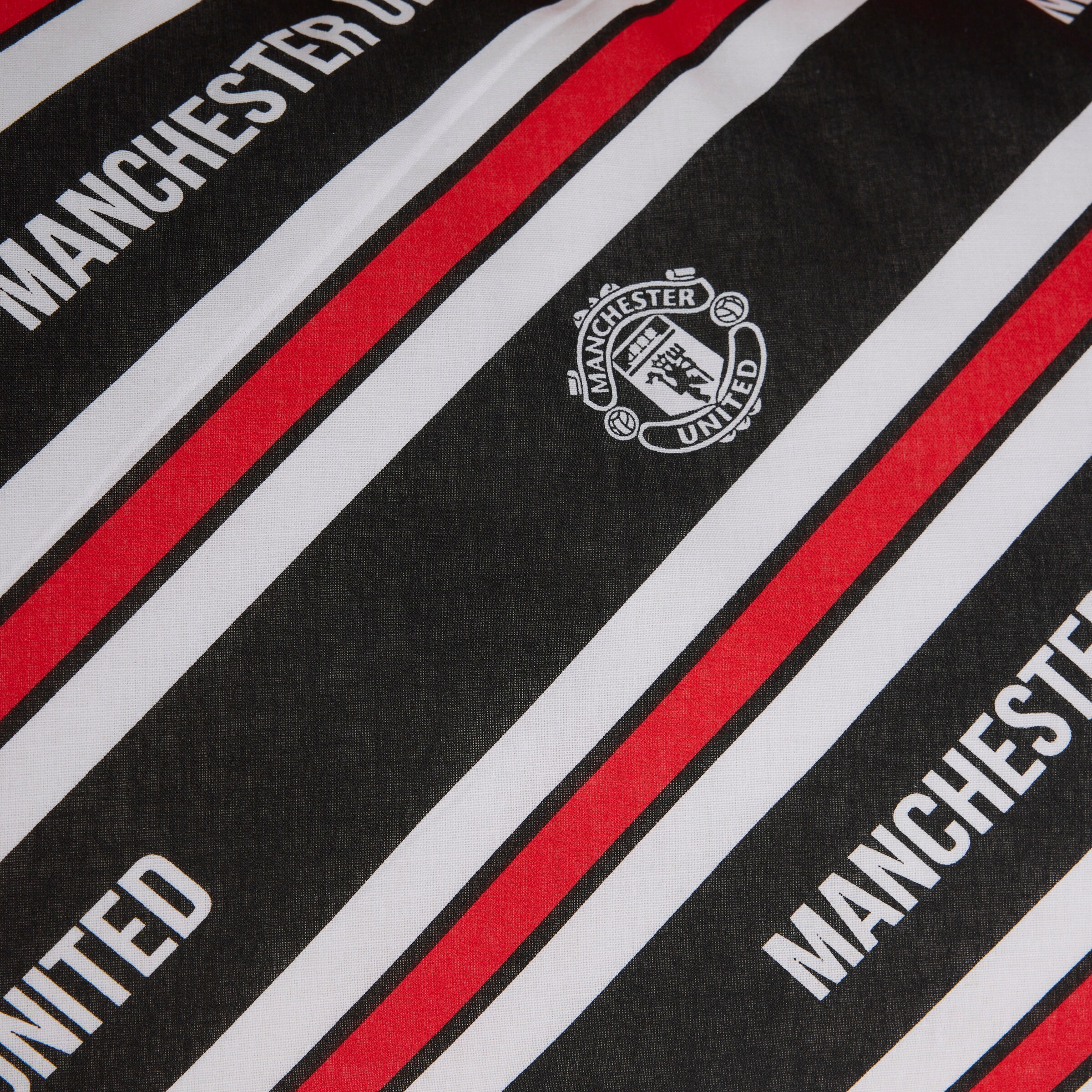 Buy Manchester United Core Stripe Double Duvet Cover Red | Manchester ...
