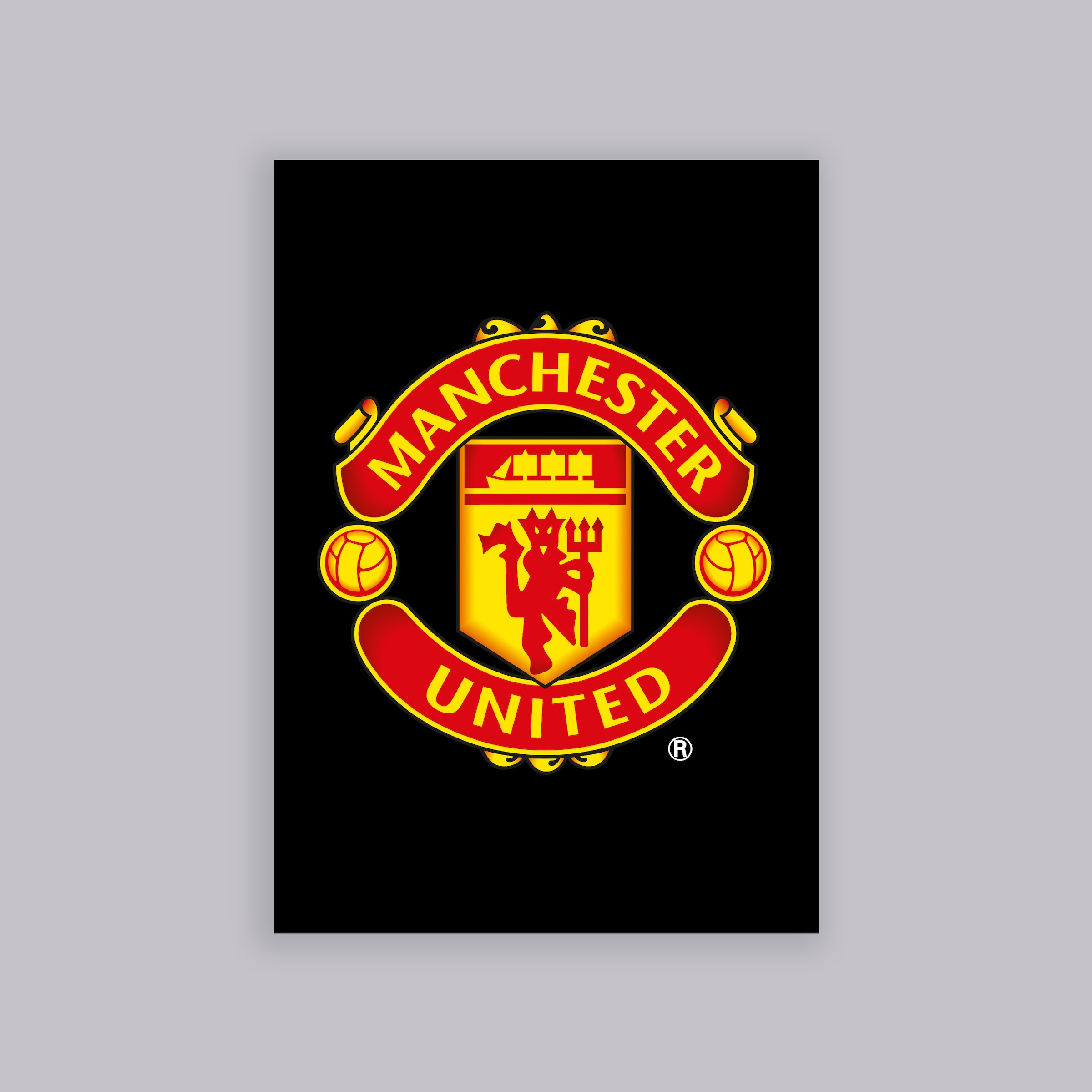 Buy Manchester United Crest A2 Poster Black | Manchester United Store