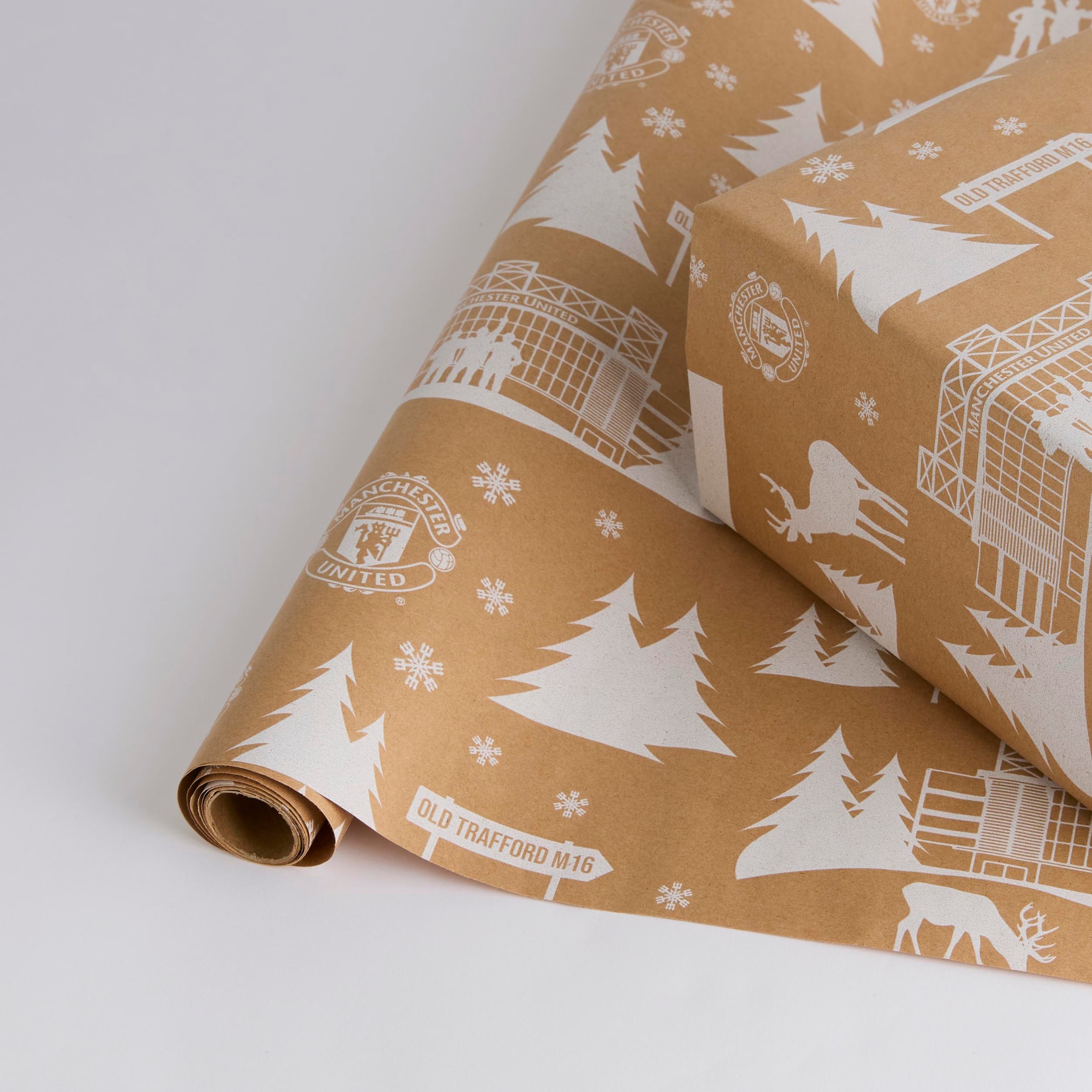 Buy Manchester United Christmas Wrapping Paper Brown | Manchester ...