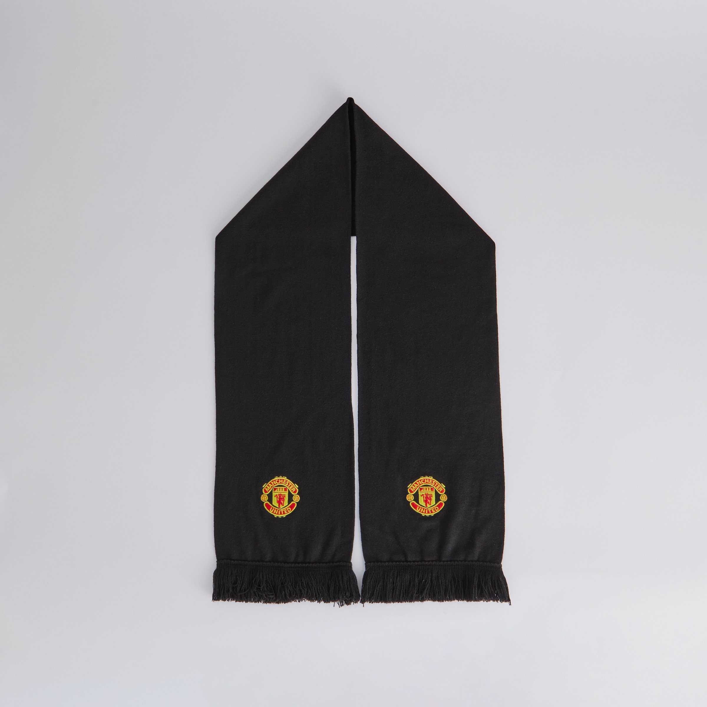 Buy Manchester United Embroidered Crest Scarf Black | Manchester United ...
