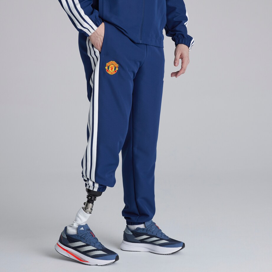 Manchester United X Adidas Essentials 3 Stripes Woven Tracksuit Blue